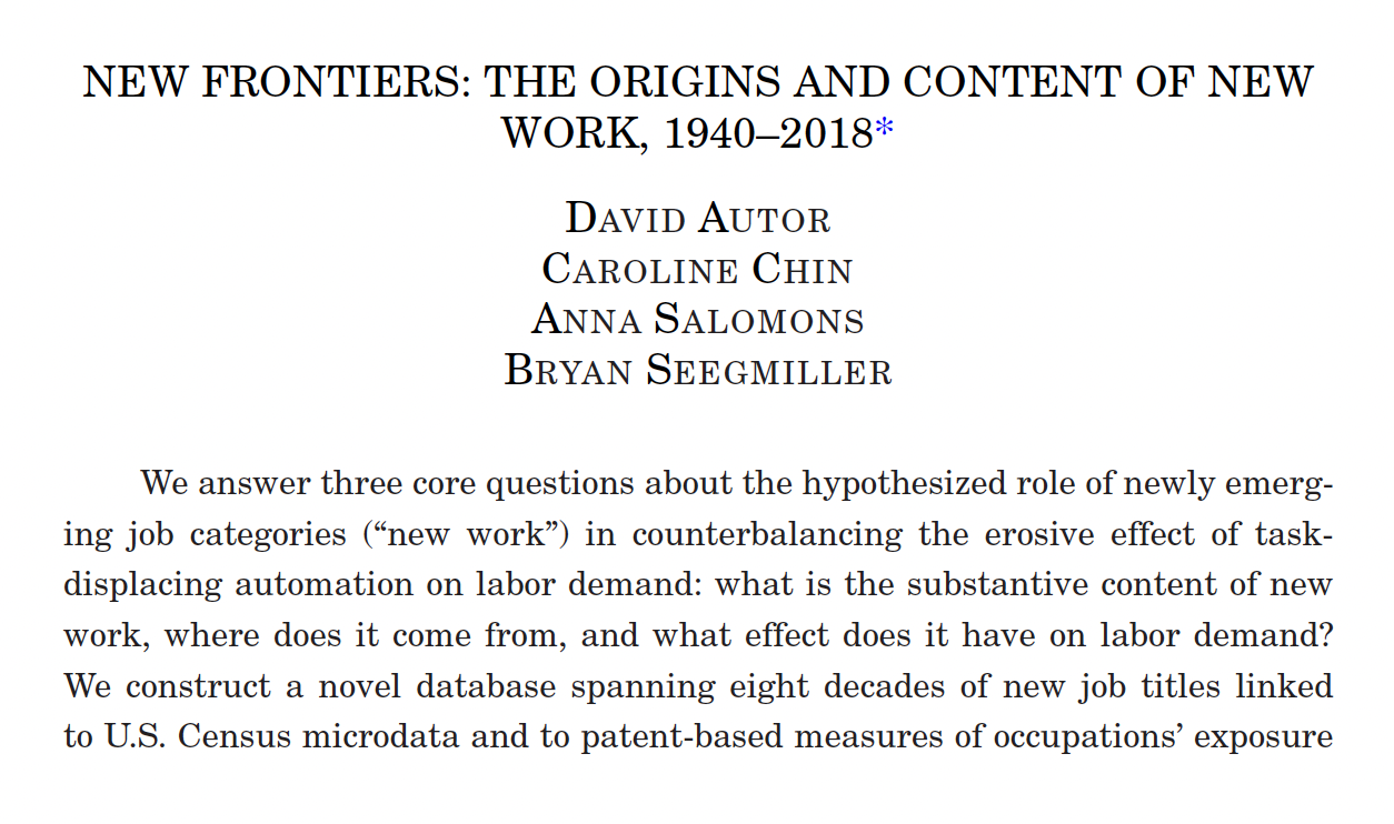 New Frontiers: The Origins and Content of New Work, 1940–2018 ...